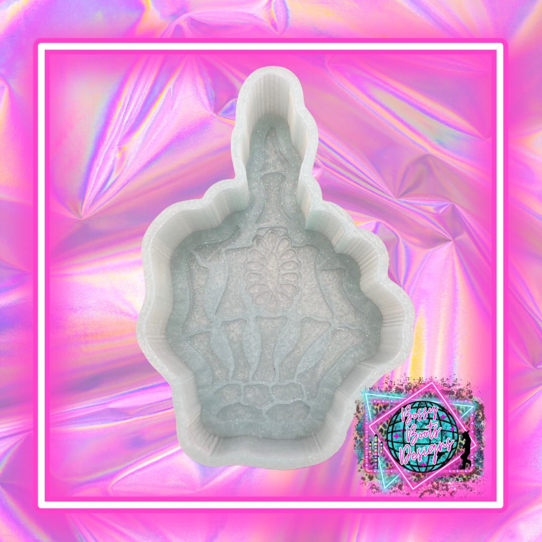 Turquoise Skelly Middle Finger (Exclusive) – Cured Aroma Beads